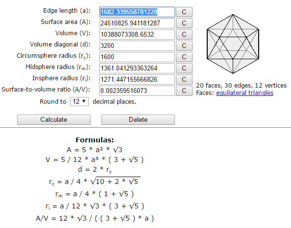 Technote: Icosahedron Edge Calc – Aviation CAD TechNotes